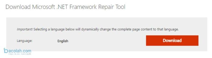 Cara Mengatasi Net Framework Initialization error di Windows - Bacolah.com