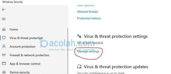 Cara Mematikan Real Time Protection Windows 10 dan Windows 11 - Bacolah.com